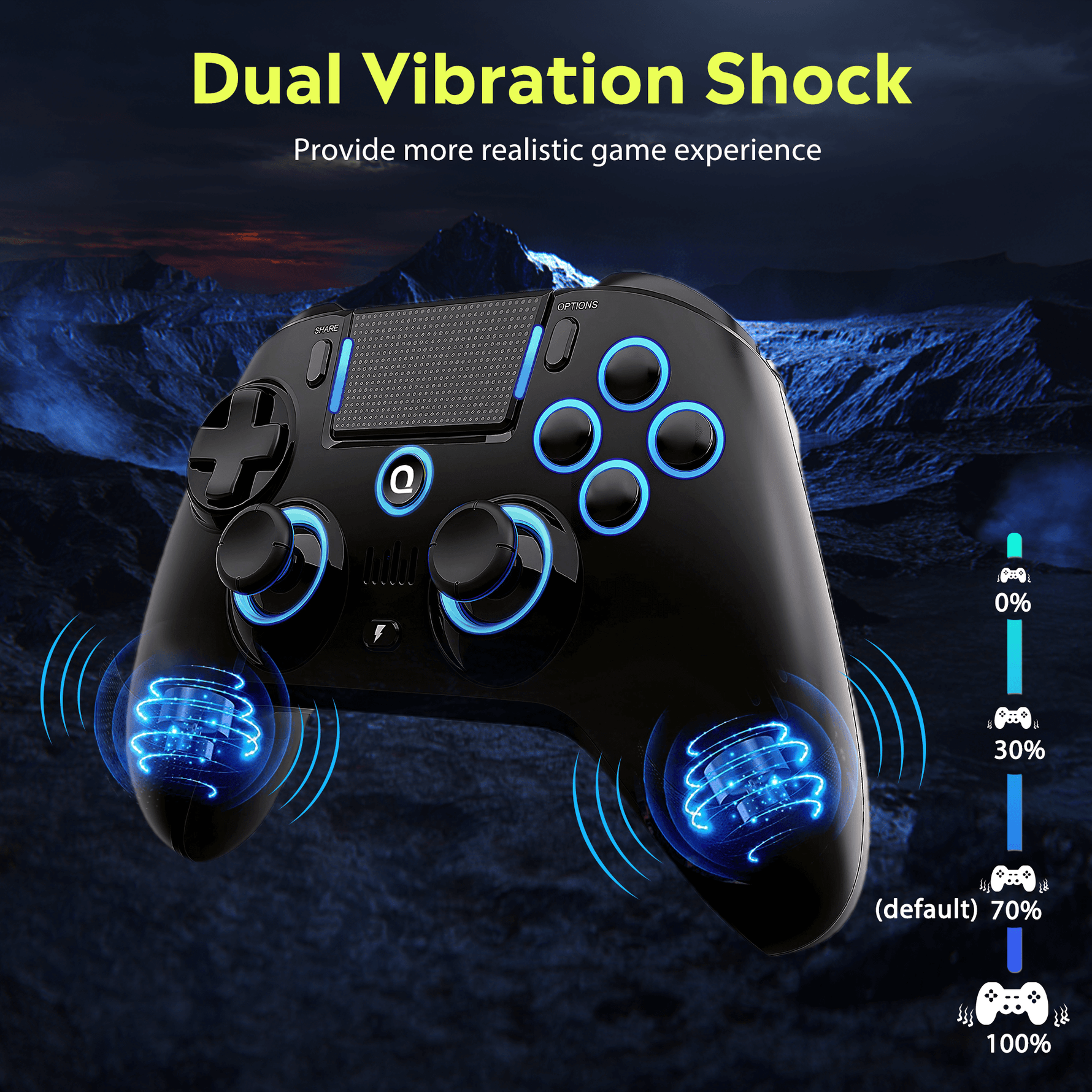 Mando QRD Spark N5 con joysticks/riggers de efecto Hall, para PS4 – qrdgame